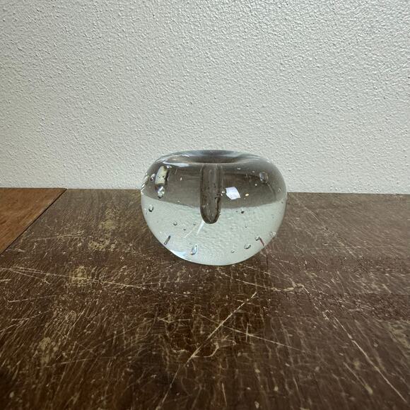 Vintage | Accents | Vintage Clear Blown Glass Paperweight Pen Holder ...